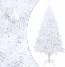 Umělý vánoční stromek s LED a sadou koulí bílý 150 cm PVC 3077626