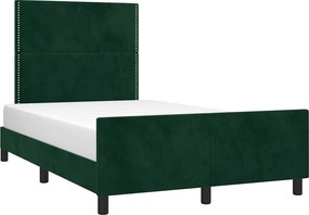 Rám postele bez matrace tmavě zelená 120 x 200 cm samet 3125687