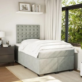 Box spring postel s matrací světle šedá 120x190 cm samet 3290870