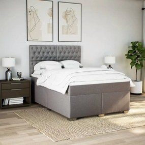 Box spring postel s matrací taupe 140x190 cm textil 3290494