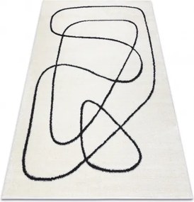 Dywany Łuszczów, Kusový koberec Mode 8377 abstract cream/black, 140x190, bílá, chodba / předsíň