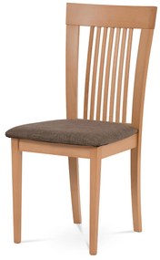 Jídelní židle BC-3940 BUK3 masiv buk přírodní, látka hnědá, VÝPRODEJ poslední 1 kus, expo
