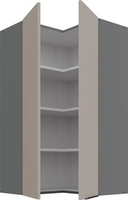 ARIA ta | horní kuchyňská skříňka 60x60 GN-108 2F (90°) rohová s policemi | EXTRA VYSOKÁ | 60x60 cm | antracit/béžová