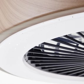 Brilliant G60060/09  Stmívatelné LED svítidlo SLIMLINE NATUR &amp; reverzn VENTILÁTOR + funkce LED