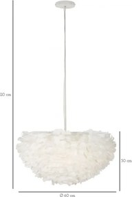 Závěsný lustr Feathry 60 cm bílý