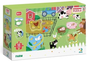 Puzzle dodo puzzle s tříděním obrázků farma 18 dílků