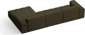 Khaki žinylková rohová pohovka (pravý roh/s lenoškou) Chicago – Cosmopolitan Design