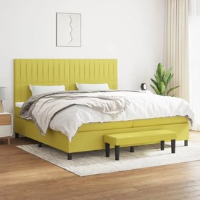 Box spring postel s matrací světle zelená 200x200 cm textil,  3136788 HangarStore.cz