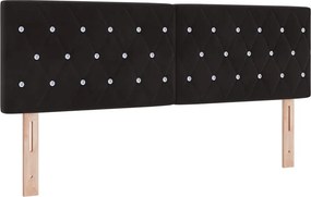 Postel s boxspringem s matrací s čelo Černá 160 x 200 cm samet 3339118