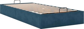 Osmanský rám postele bez matrace tmavě modrá 100x200 cm samet 3310947