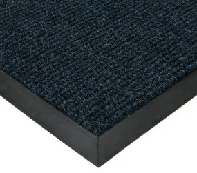 Modrá textilní zátěžová čistící rohož Catrine - 100 x 150 x 1,35 cm