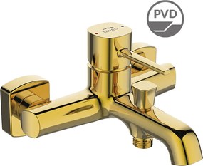 Laveo Pola, nástěnná vanová baterie, zlatá matná, LAV-BAP_G10B