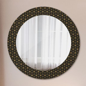 Kulaté dekorativní zrcadlo Hexagonální geometrie fi 60 cm
