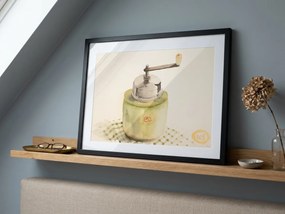 Martina Špinková | Babiččin kafemlejnek Rám: Bílý, Velikost: 50 x 70 cm