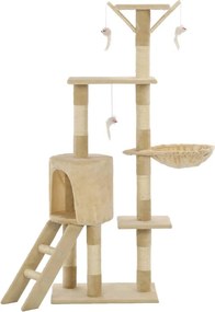 Škrabadlo pro kočky se sisalovými sloupky 138 cm béžové 170580