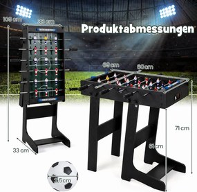 Costway Foosballový stůl Prostorově úsporný s robustní rukojetí