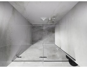Mexen, Mexen Lunar-F skládací levé sprchové dveře 100 cm, transparentní, bílé - 836-100-000-20-00-L