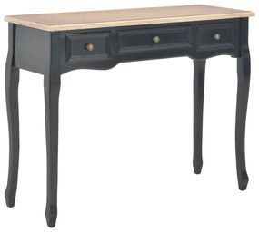 280046 vidaXL Dressing Console Table with 3 Drawers Black