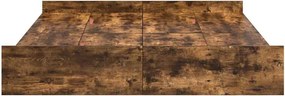 Rám postele s úložným prostorem s čelo Kouřový dub 135 x 190 cm 3335321