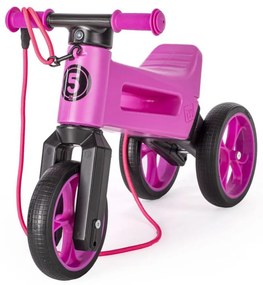 Odrážedlo FUNNY WHEELS Rider SuperSport fialové 2v1+popruh, výš. sedla 28/30cm nos 25kg 18m+ v sáčku