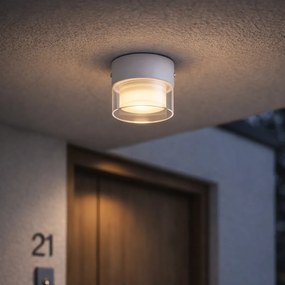 Moderní stropní svítidlo bílé s čirým sklem - Puck