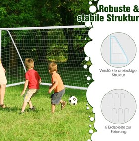 Costway Fotbalová branka s vysokopevnostní sítí a 6 hroty na zem Branka odolná