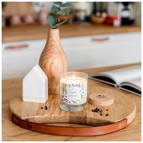 Vonná sójová svíčka | Černý pepř & Santalové dřevo Typ víčka: Dřevěné víčko