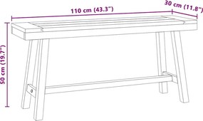 Lavice 110 cm masivní teakové dřevo 340743