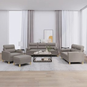 4dílná sedací souprava s polštáři taupe textil 3201567