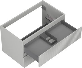 Mexen Rivel, koupelnová skříňka 80 cm, 2 zásuvky, drážkovaná, šedá matná, 91A20-08047-2-BFF62