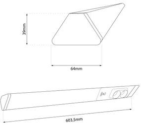 LED Podlinkové svítidlo se zásuvkami a USB porty LED/18W/230V 4000K stříbrná