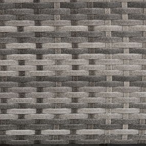 Třímístná zahradní ratanová pohovka Outsunny s polštáři, ocelový rám, šedá barva, 173 x 68 x 78 cm, ideální na terasu a balkon |