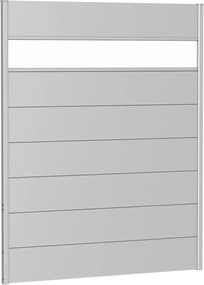Biohort Plný plot s částečným prosklením, stříbrný, 150 x 180 cm