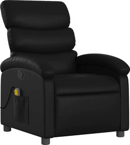 Masážní polohovací křeslo černé, umělá kůže 3205847