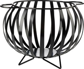 Kovový koš na dřevo Globe1, 46x35 cm, černá
