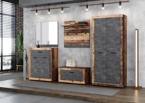 Botník Luna 90 cm dub Matera tmavý/šedý