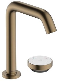 Hansgrohe Tecturis S - Umyvadlová baterie s výpustí, 2-otvorová instalace, CoolStart, EcoSmart+, kartáčovaný bronz 73353140