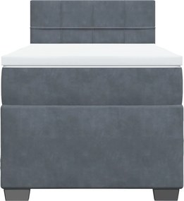Box spring postel s matrací tmavě šedá 100x200 cm samet 3288535