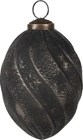 Granitová antik skleněná vánoční ozdoba šiška Noirre - Ø 7*10 cm