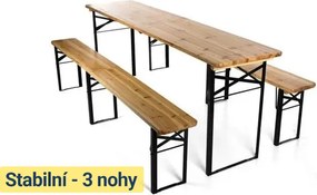 Hawaj Pivní set skládací 220 x 50 x 25 cm - 3 nohy na lavici
