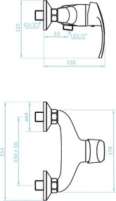 Kuchinox Kakadu, nástěnná sprchová baterie bez sprchového setu, bílá, LAV-BKK_640D