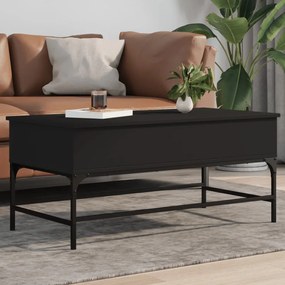 Konferenční stolek černý 100x50x45 cm kompozitní dřevo a kov