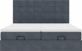 Osmanský rám postele s matracíes tmavě šedá 180x200cm samet 3313773
