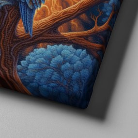 Obraz na plátně - Strom života s moudrou sovou FeelHappy.cz Velikost obrazu: 140 x 140 cm
