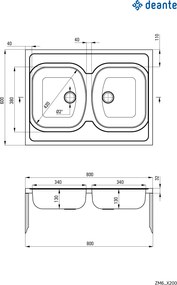 Deante Dřez Tango 2 komory, nerez - ZM6 3200