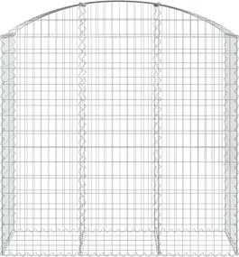 Klenutý gabionový koš 150 x 50 x 140/160 cm pozinkované železo 153457