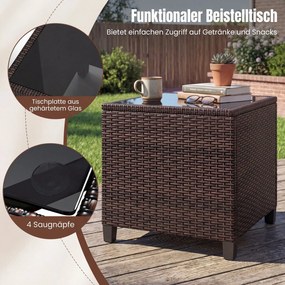 Costway 3-dílný. Ratanová sada Gartenmöbel inkl. 2 Sessel a 1 Beistelltisch