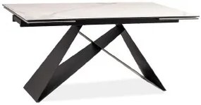 Casarredo Jídelní stůl rozkládací WESTIN III Ceramic bílý mramor/černý mat