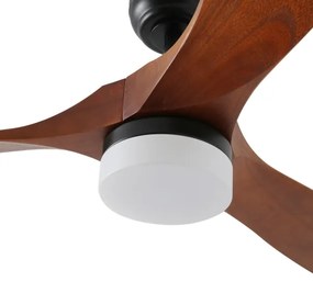 ZEVENTI - LED Stropní ventilátor GINOSA LED/18W/230V Wi-Fi Tuya černá/dub + DO