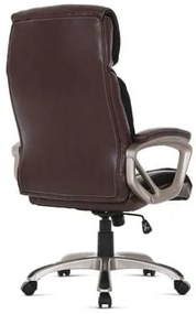 Autronic Kancelářská židle Kancelářská židle, tmavě hnedá koženka, plast v barvě champagne, kolečka pro tvrdé podlahy (KA-Y284 BR)